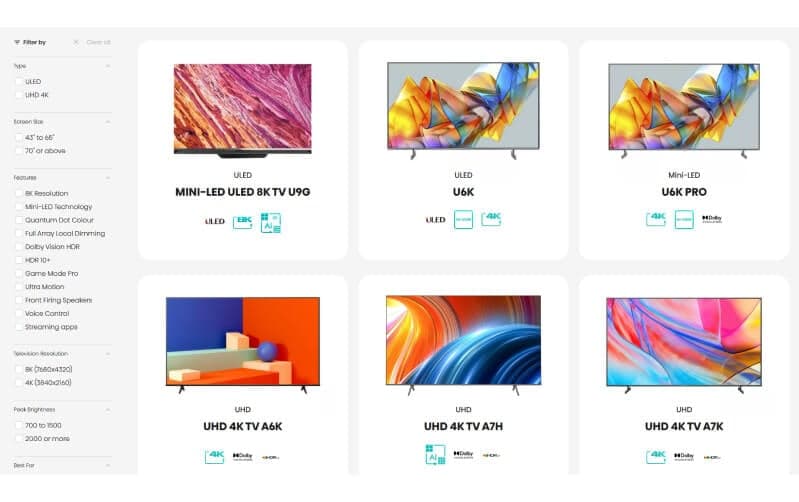 Hisense - Ecommerce Website | Element8 Saudi